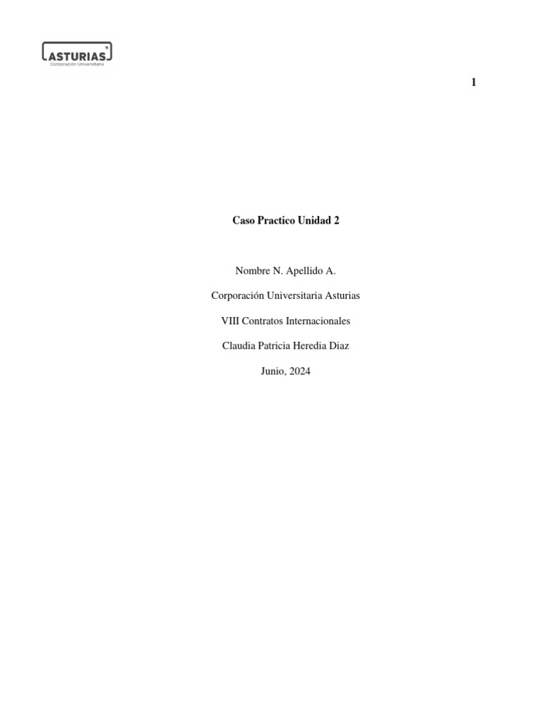 U2 Caso Practico Contratos Internacionales | PDF | Business | Franquiciamiento