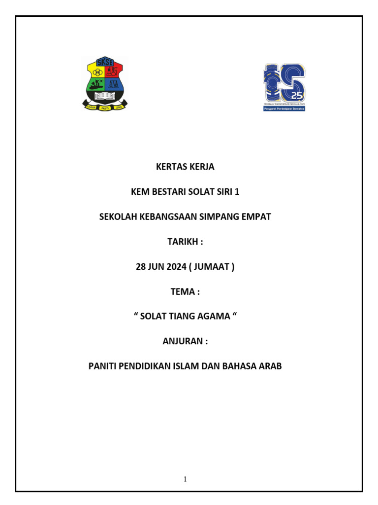 Kertas Kerja Kem Bestari Solat 2024 | PDF | Agama & Spiritualitas