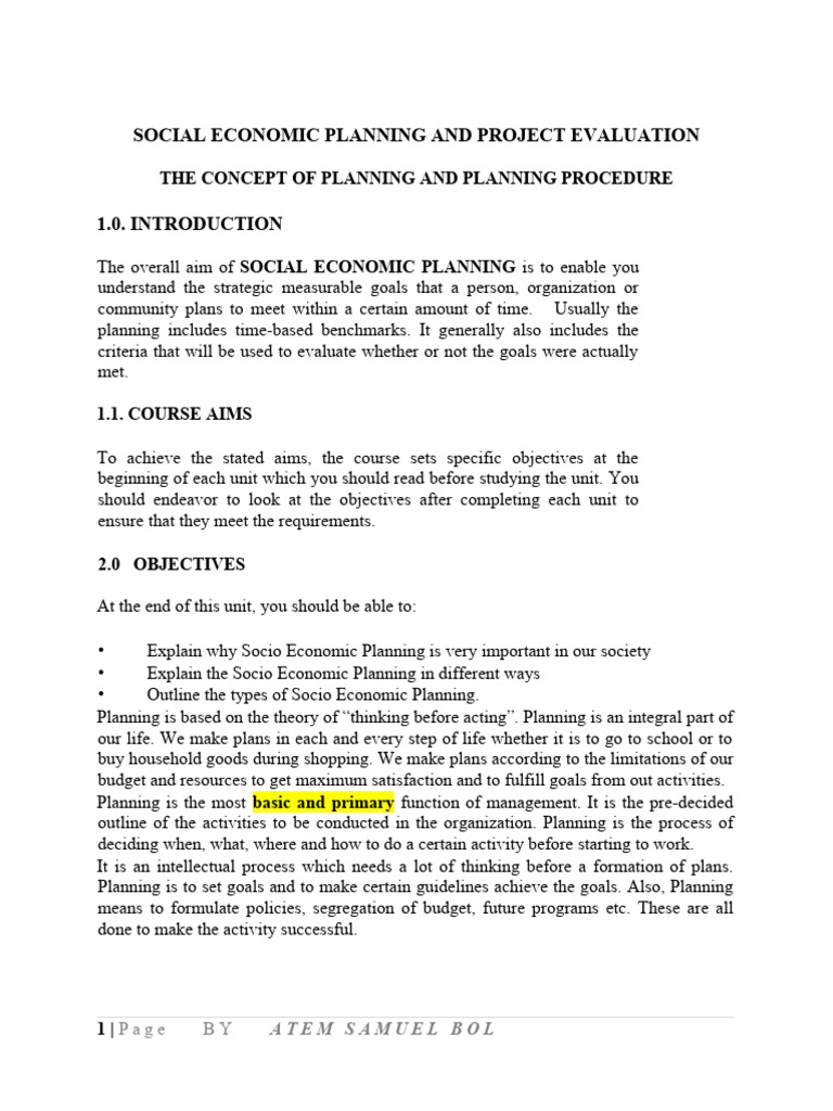 Social Economic Planning Note | PDF | Net Present Value | Internal Rate ...