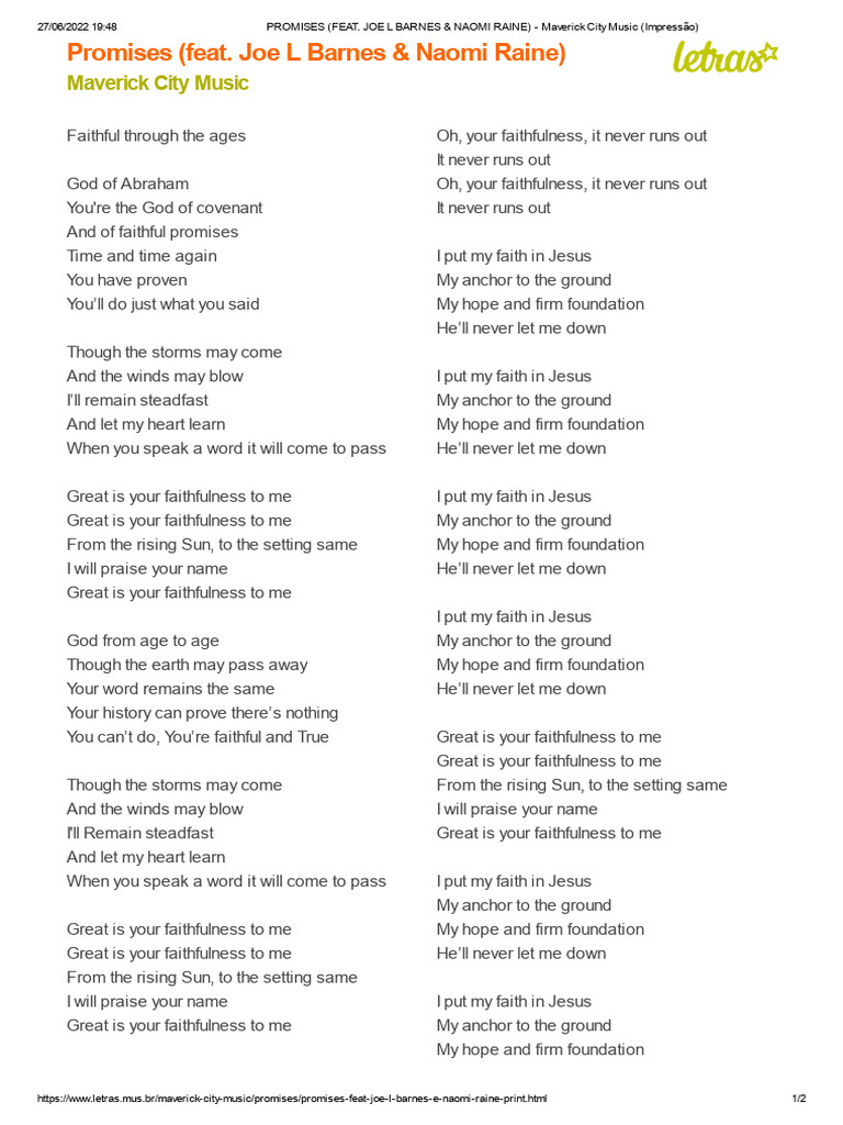 PROMISES (FEAT. JOE L BARNES & NAOMI RAINE) - Maverick City Music ...