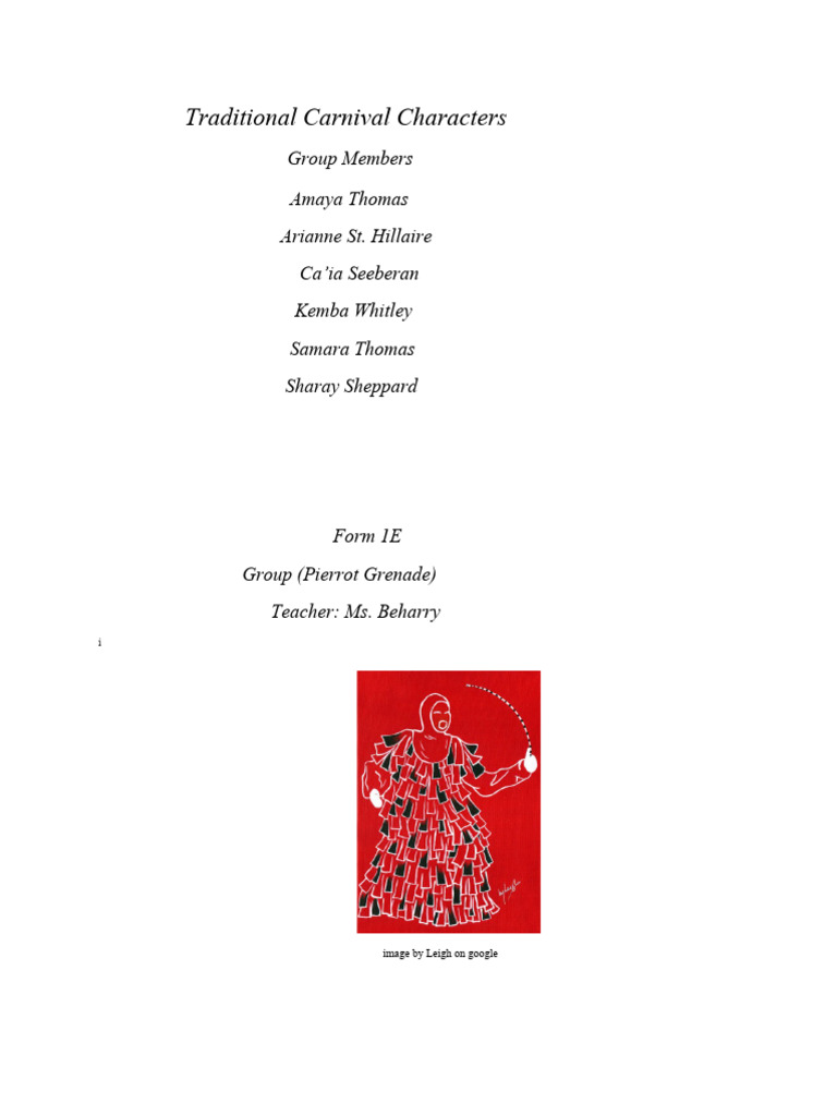 Traditional Carnival Characters | PDF | Commedia Dell'arte | Performing ...