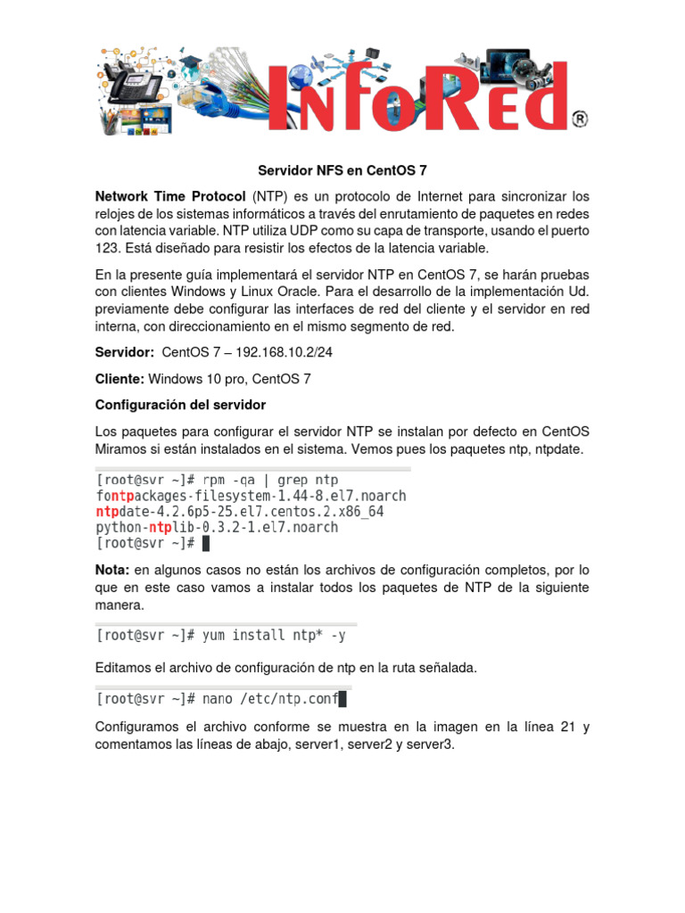 Servidor Ntp En Centos 7 Pdf Red De Arquitectura Software