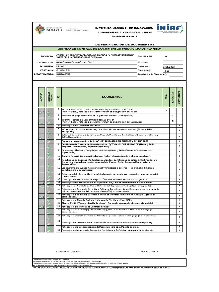 Check List Pao N8 | PDF
