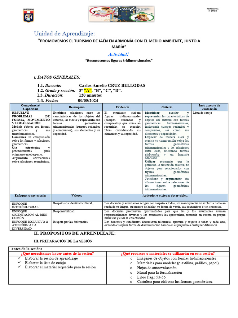 Sesion 7 FIGURAS TRIDIMENSIONALES | PDF | Geometría | Espacio
