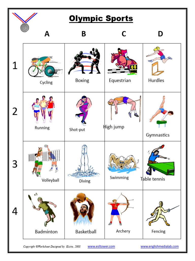 Olympic Sports Word Game | PDF | Olympic Sports | Summer Olympic Games
