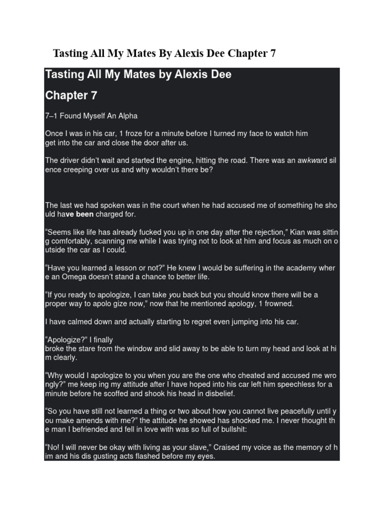 Tasting All My Mates by Alexis Dee Chapter 7 | PDF | Poetry