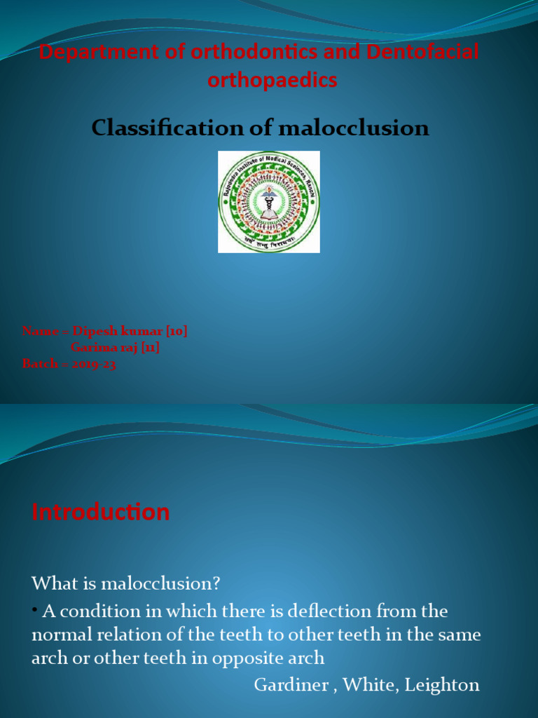 10 11 Classification of Malocclusion | PDF | Orthodontics | Dental Anatomy