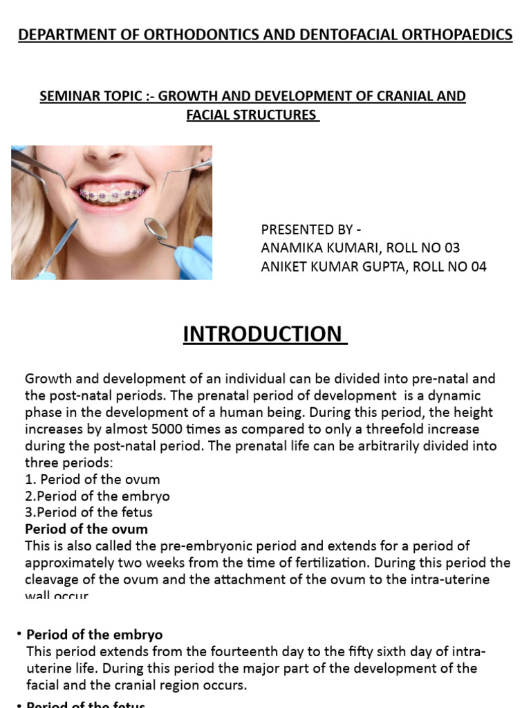 3 4 Growth & Dev - of Cranial & Facial Structures | PDF | Skull | Developmental Biology