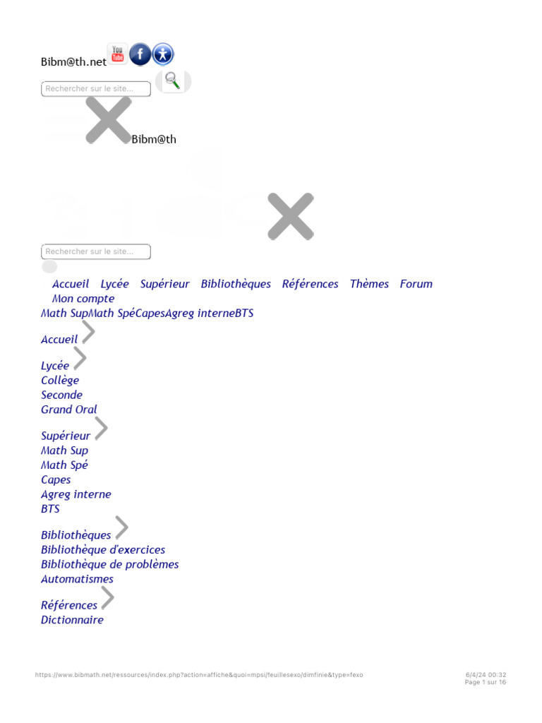 Exercices Math Sup: Bases et Coordonnées | PDF | Base (algèbre linéaire ...