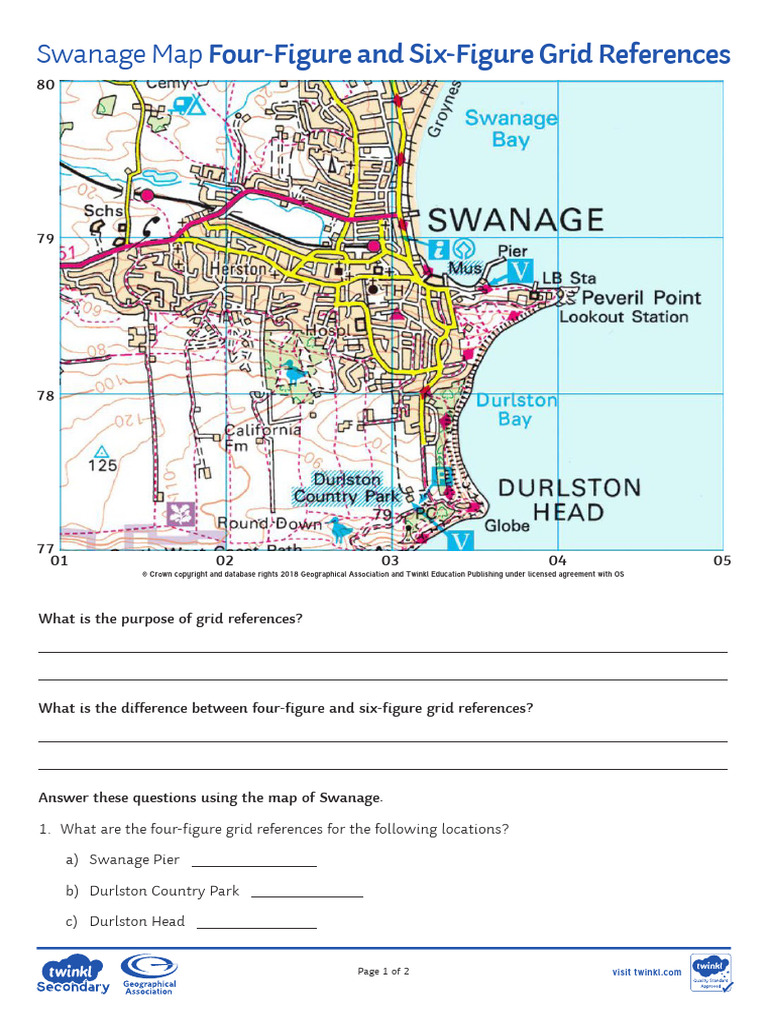 Swanage Map Activity Sheet Ha | PDF | Geographic Data And Information ...