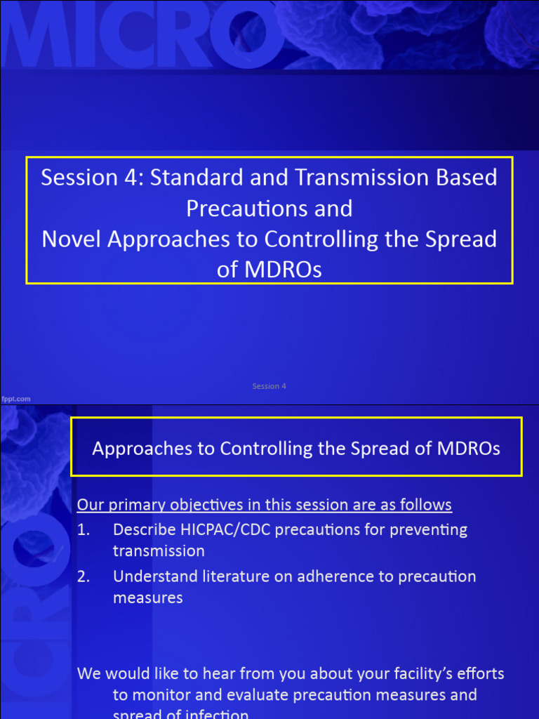 Session 4 Controlling Spread of MDROs FINAL - Sep | PDF | Infection ...