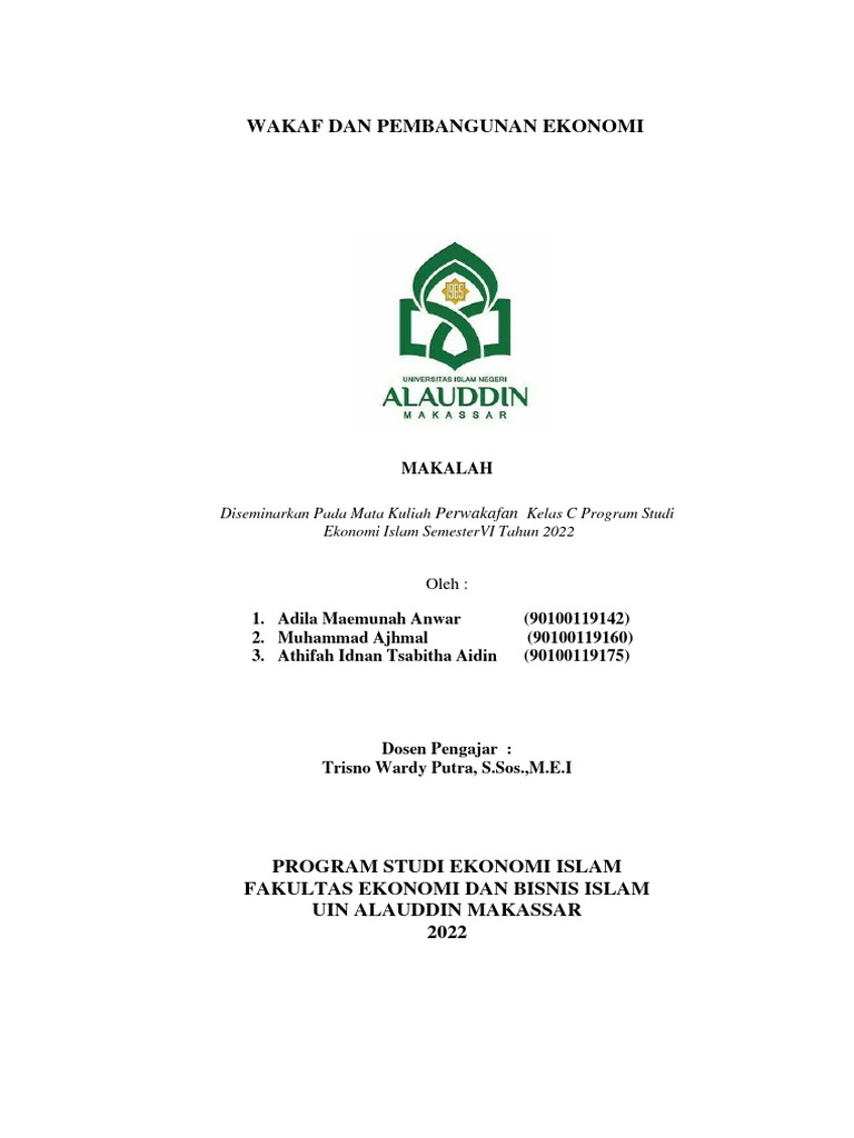 Wakaf Dan Pembangunan Ekonomi | PDF