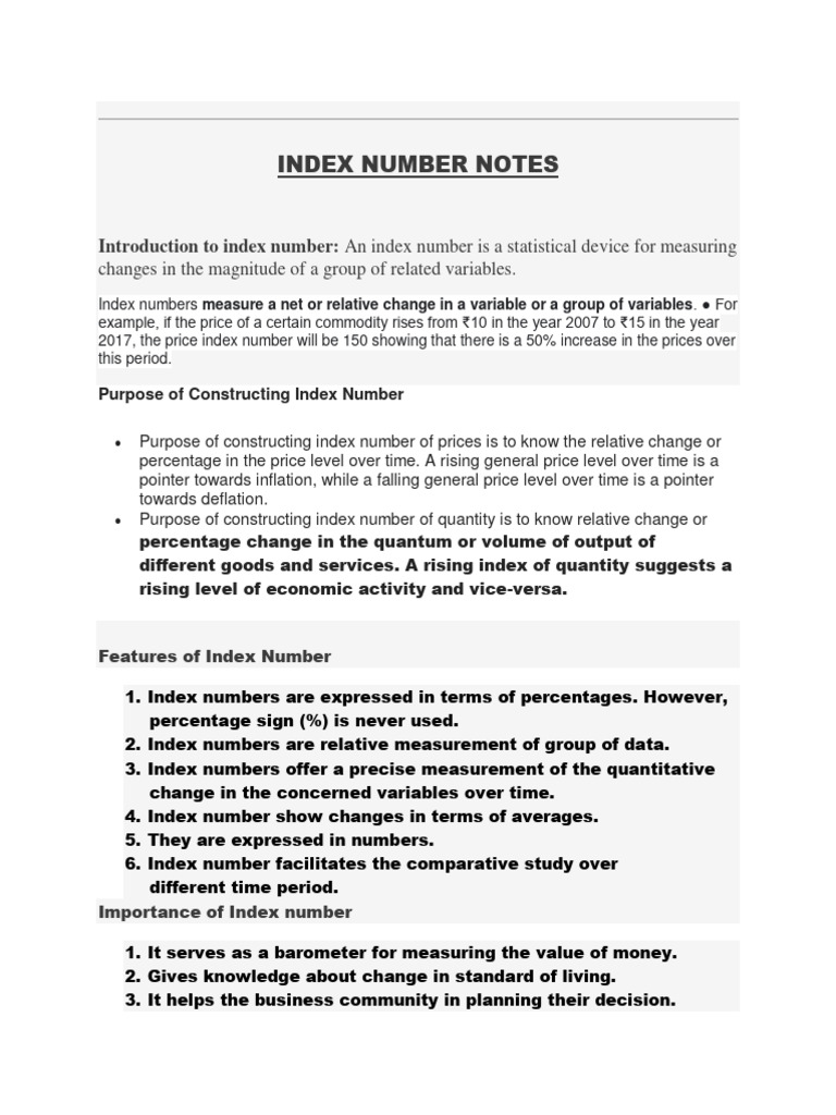 Index Number | Download Free PDF | Cost Of Living | Consumer Price Index Index Number | Download Free PDF | Cost Of Living | Consumer Price Index