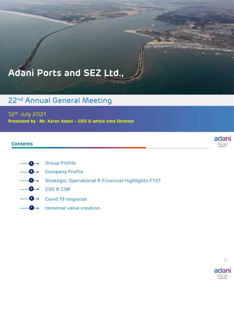 APSEZ - AGM Presentation2021 | PDF | Economies