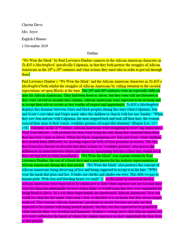 An Analysis of African American Representation | PDF | To Kill A ...