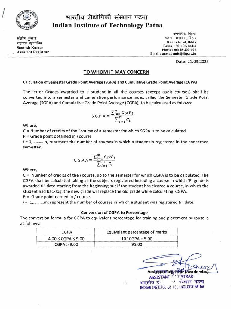Cpi Grade | PDF | Education Reform | Student Assessment And Evaluation