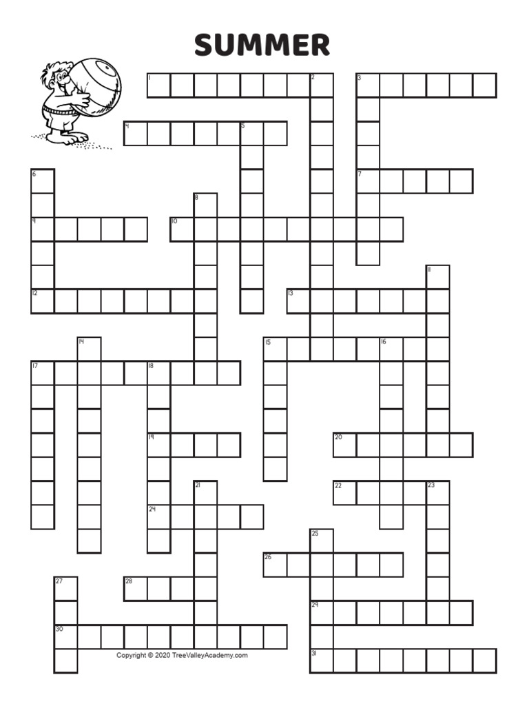 Summer Crossword Puzzle - Grade 6 | PDF | Foods