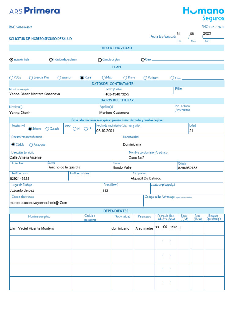 Nuevo Formulario Ingreso-Humano Seguros | PDF | Seguro | Neurología