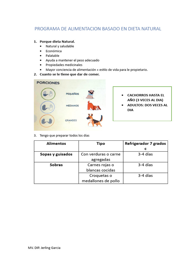 PROGRAMA DE ALIMENTACION BASADO EN DIETA NATURAL | PDF | Vitamina | Vegetales