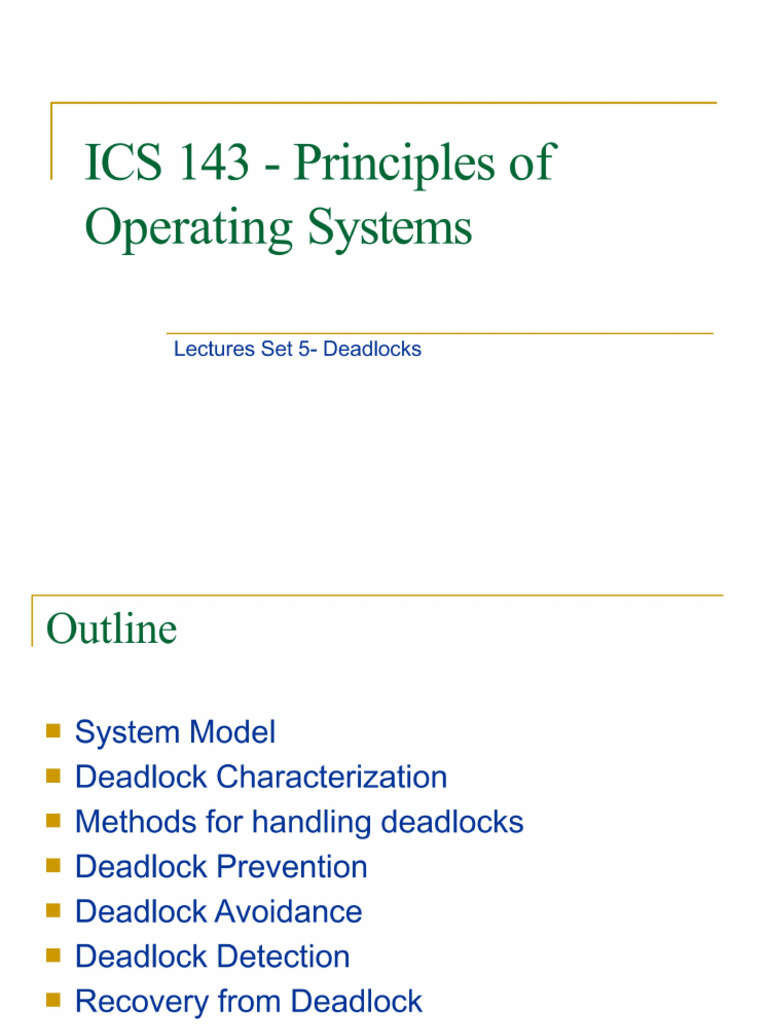 Oslectureset4 Deadlocks 2020R | PDF