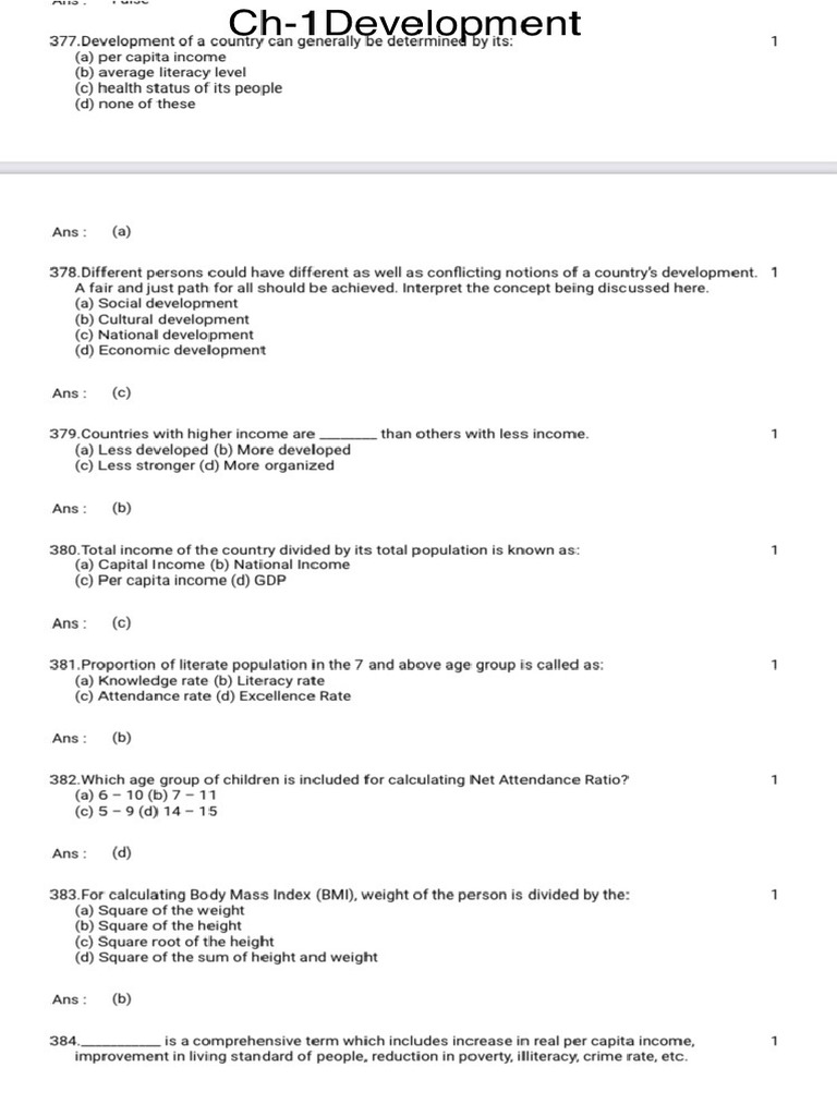 Ch-1 Develpoment MCQs | PDF