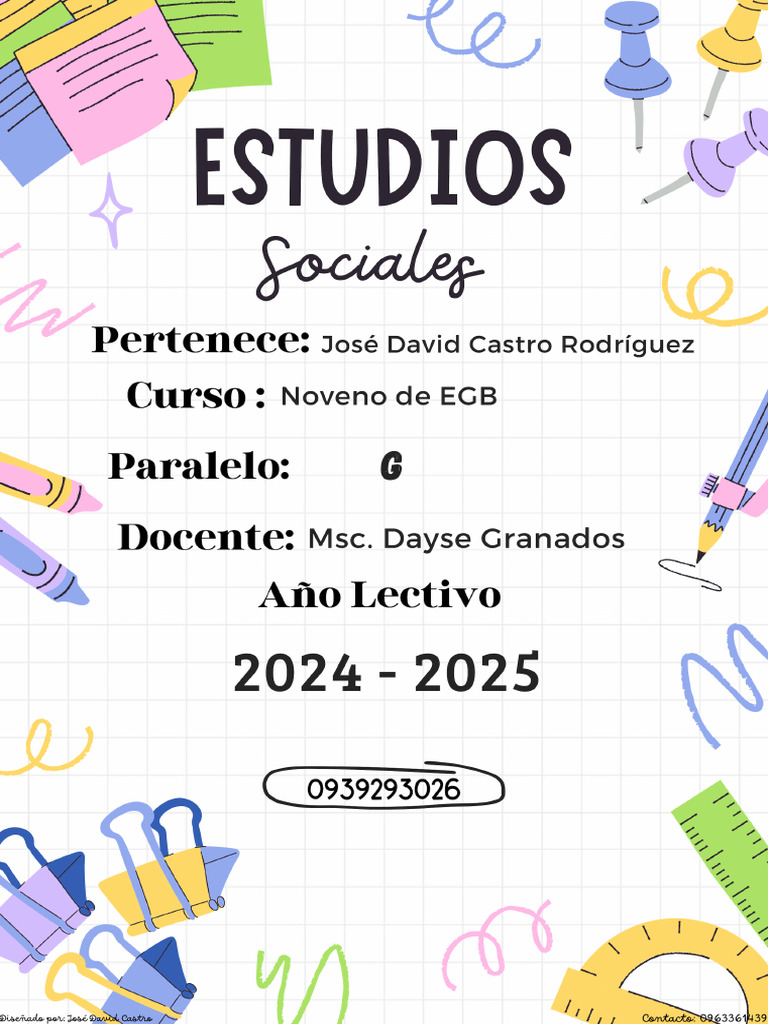 Documento A4 Portada Carátula Ilustrado Doodle Multicolor - 20240528 ...