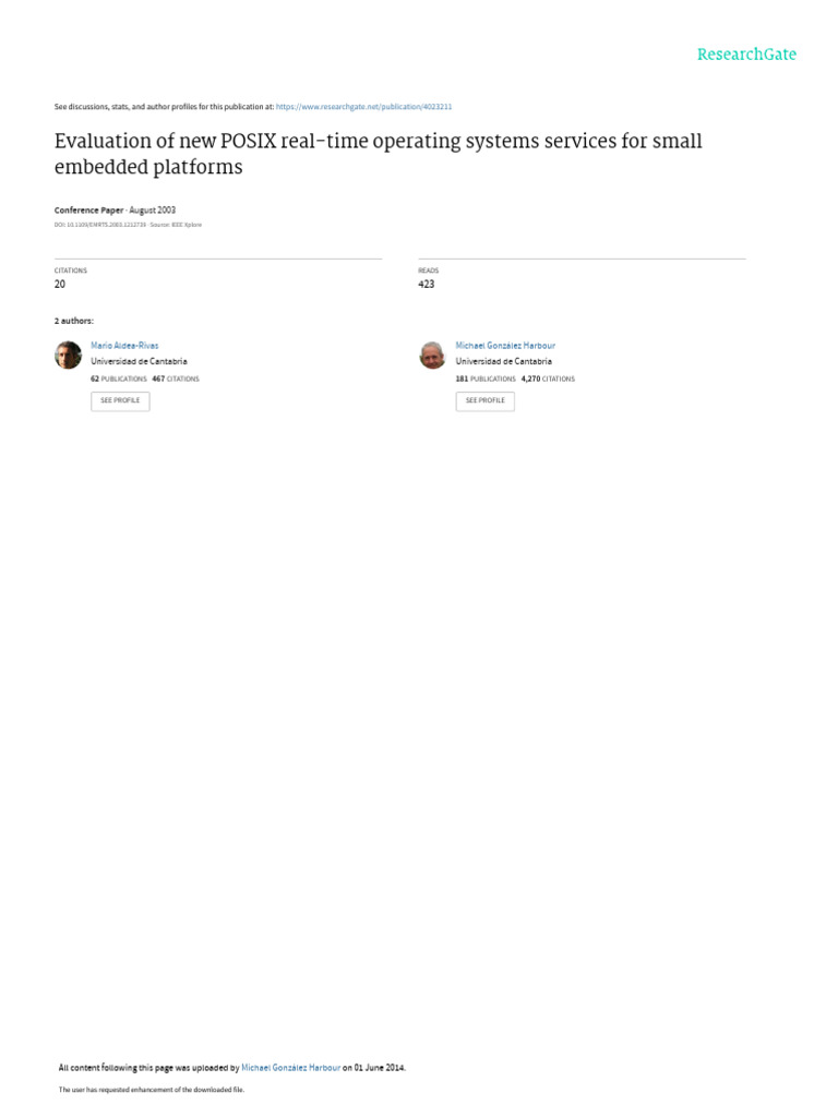 POSIX Real-Time OS Services Evaluation | PDF | Thread (Computing ...