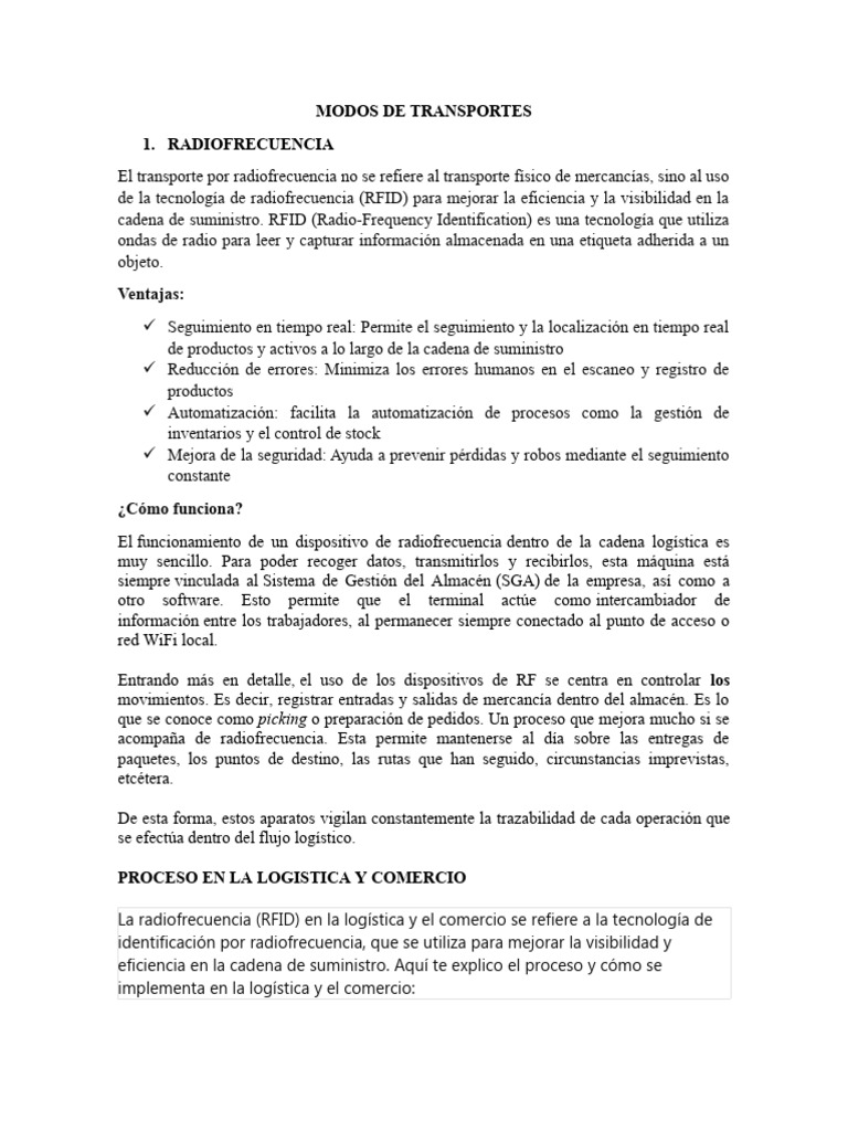 Modos de Transportes-1 | PDF | Identificación de frecuencia de radio ...
