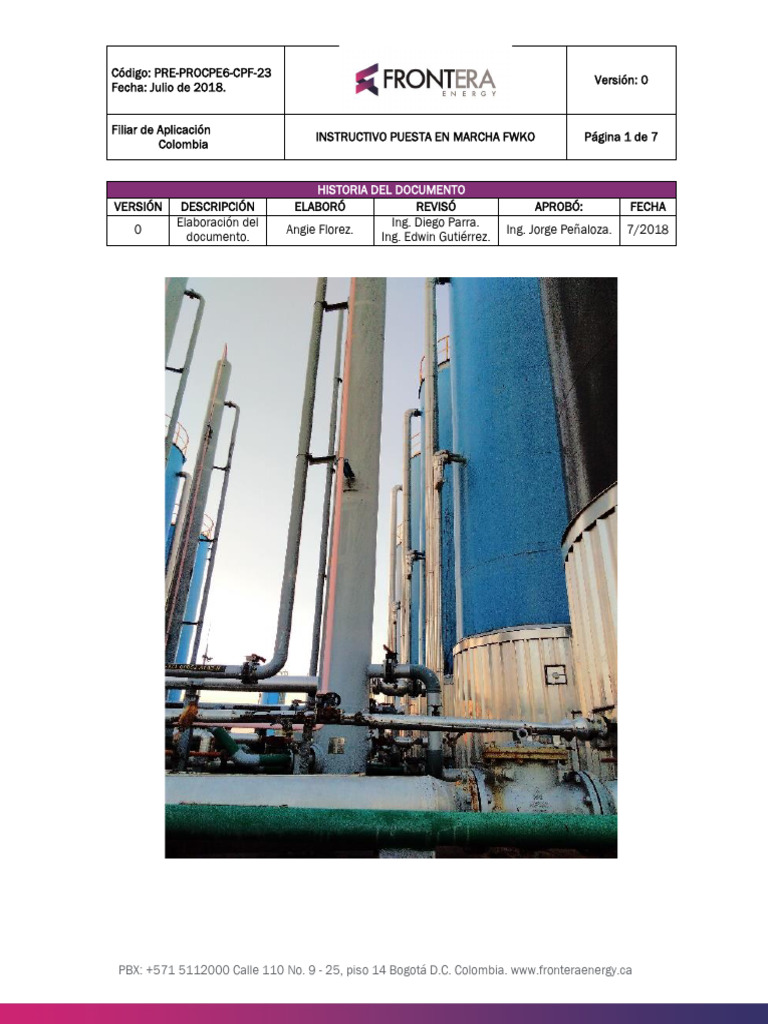 Pre-Procpe6-Cpf-23. Instructivo Puesta en Marcha Fwko | PDF | Válvula | Agua
