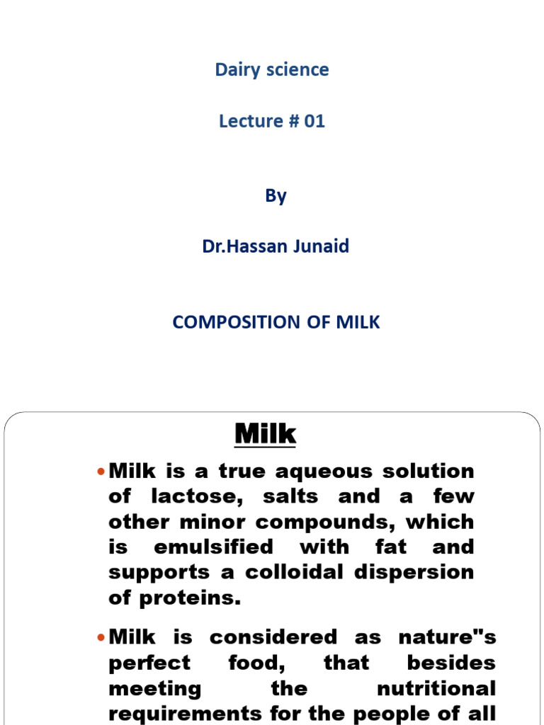 Milk Composition: Buffalo vs Cow | PDF | Milk | Fat