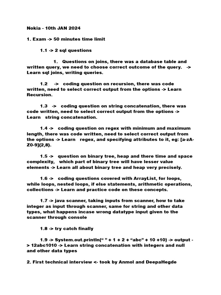 Interview Questions | PDF | String (Computer Science) | Software Engineering