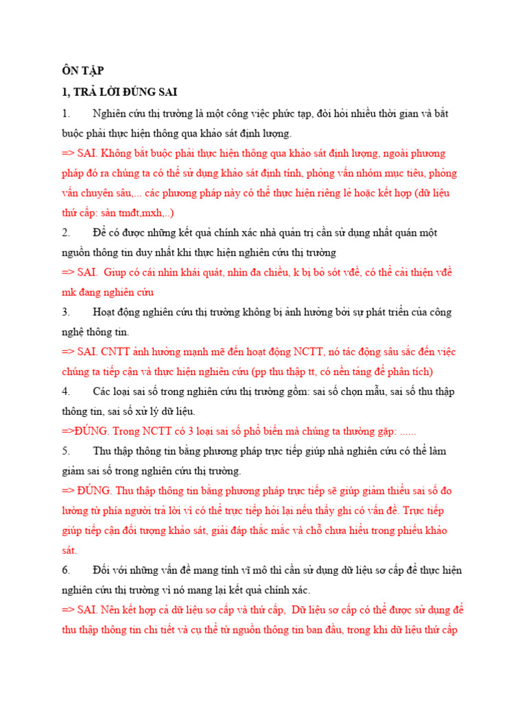 ÔN TẬP NCTT | PDF