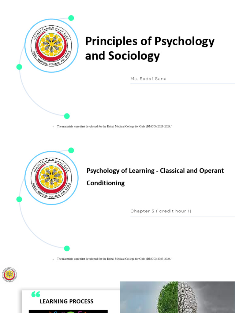 Learning Principles in Psychology and Sociology | PDF | Classical ...
