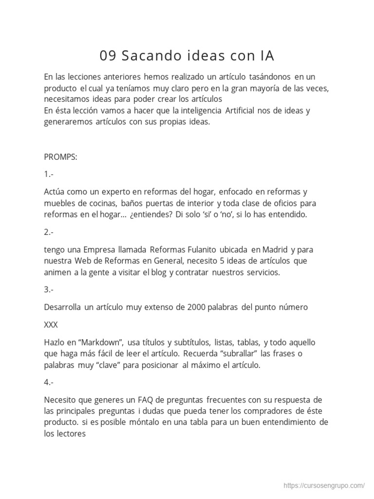 09 Sacando Ideas Con IA | PDF