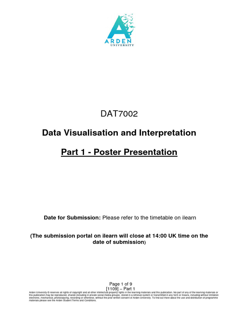 DAT7002 - Data Visualisation Interpretation - Part 1 (1109) | PDF ...