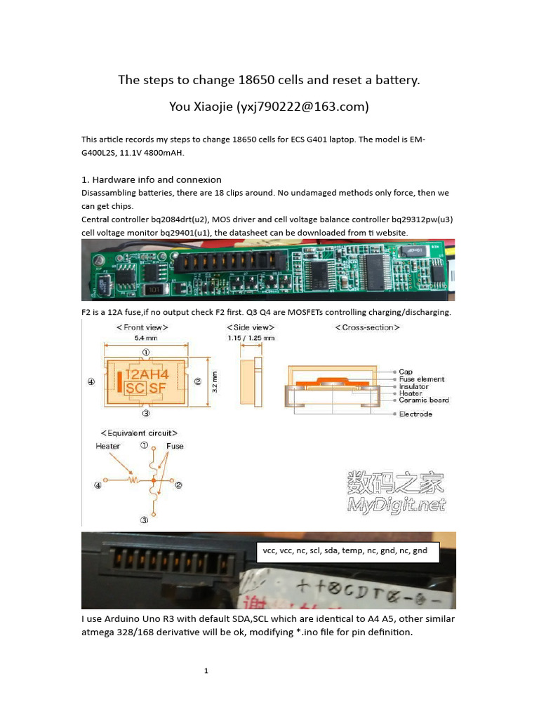 steps_to_change_18650_cells_and_reset_batteries | PDF | Flash Memory | Arduino
