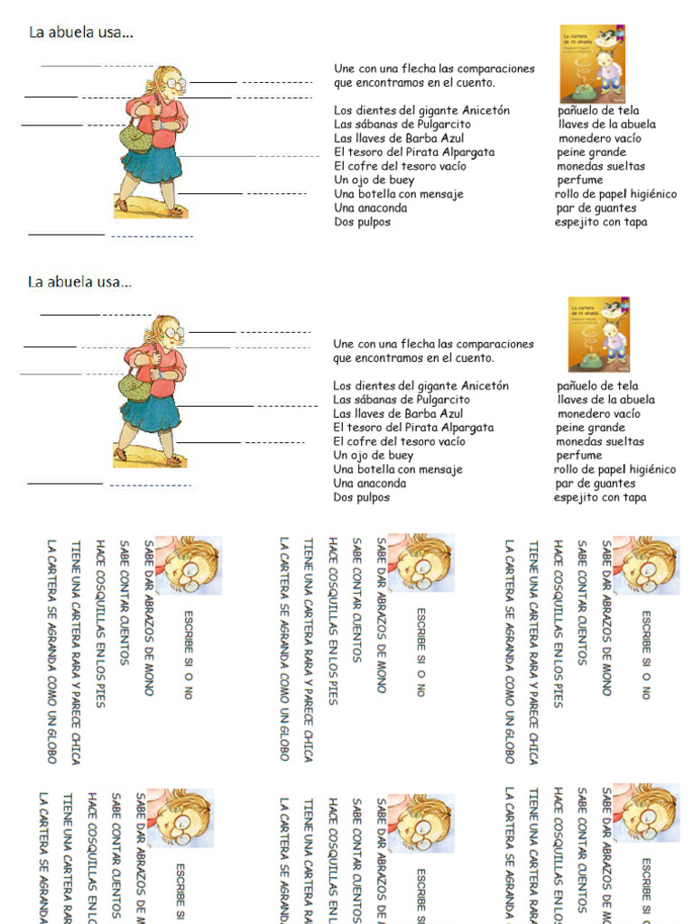 Actividades Cuento La Cartera de Mi Abuela | PDF