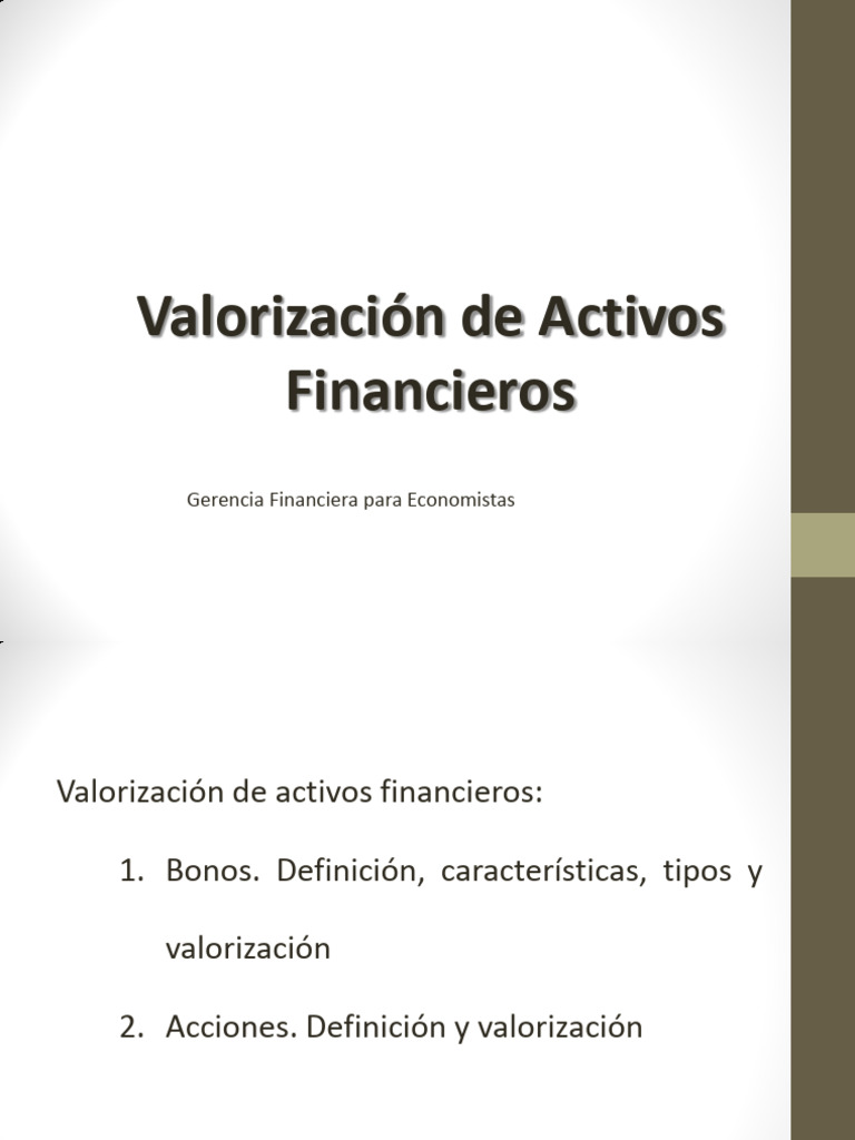 Valorización de Bonos y Acciones | PDF | Compartir (Finanzas) | Dinero