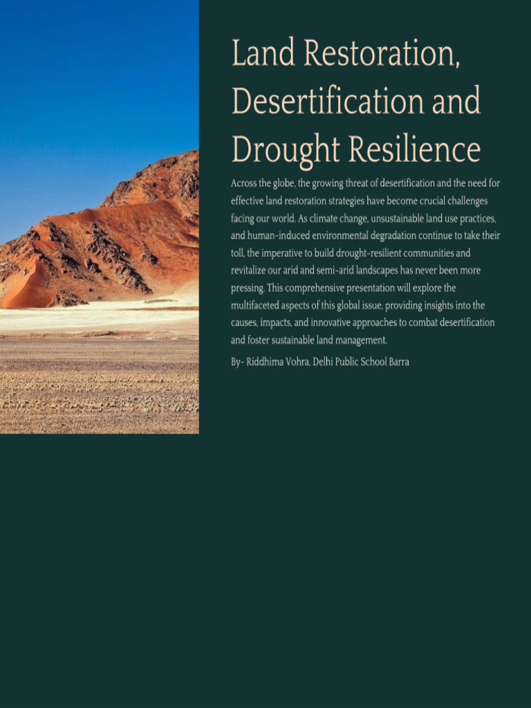 Land Restoration Desertification and Drought Resilience PDF | PDF