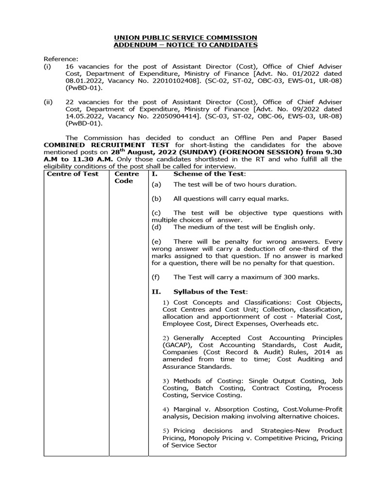 Syllabus 2022 ICoAS | PDF | Cost Accounting | Net Present Value