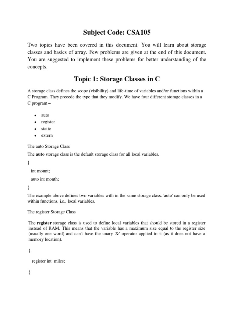 Storageclass 1 | PDF | Class (Computer Programming) | Scope (Computer ... Storageclass 1 | PDF | Class (Computer Programming) | Scope (Computer ...