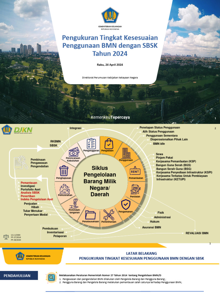 Materi Pengukuran Tingkat Kesesuaian Penggunaan BMN Dengan SBSK Tahun ...