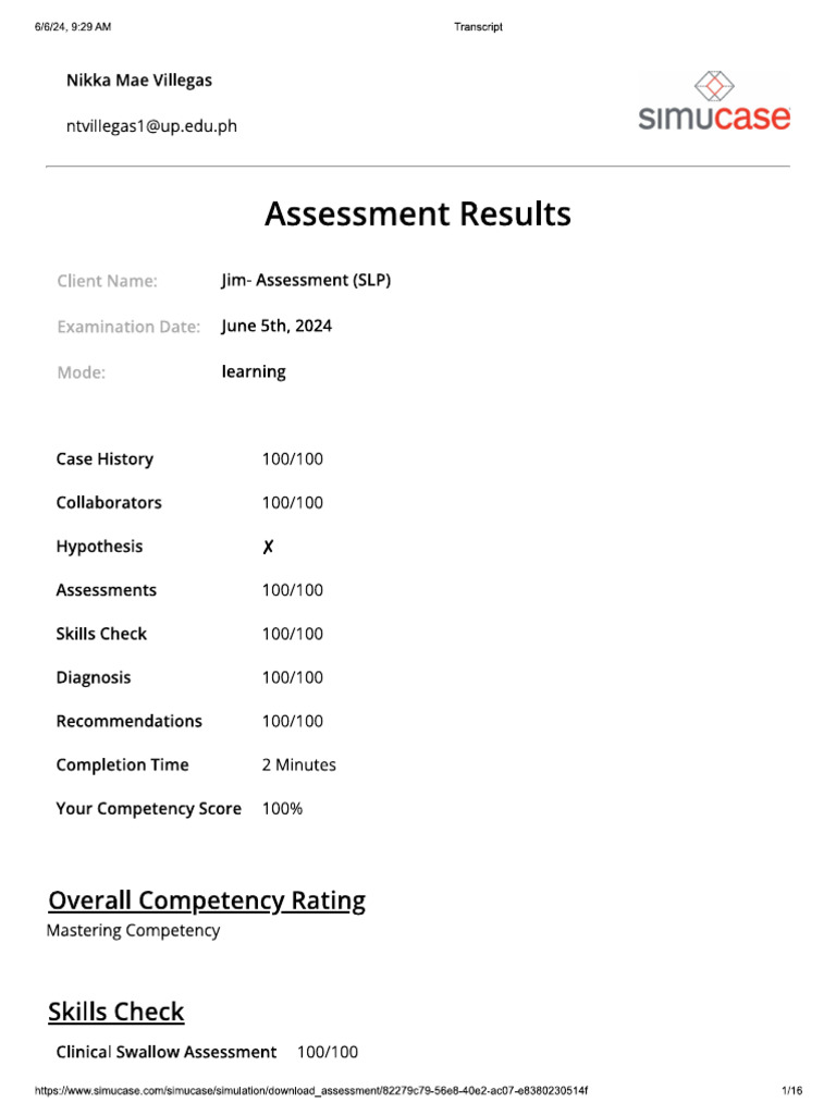 Jim Simucase Transcript Villegas | PDF