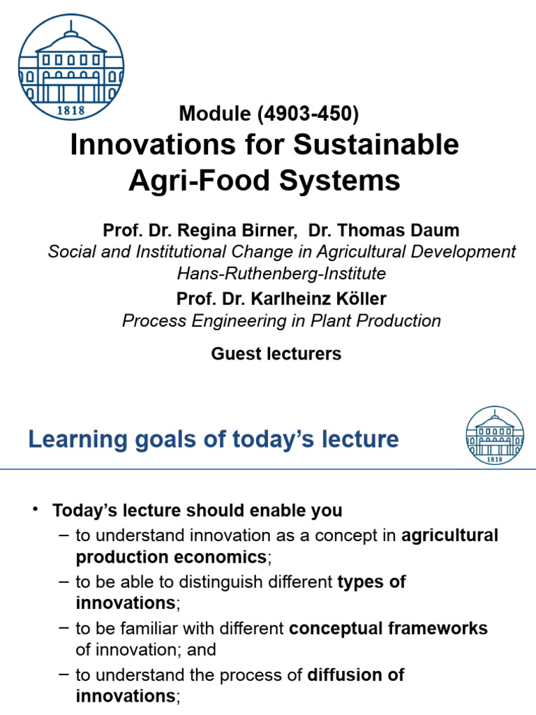 April 11-2023 - Innovations in Agriculture - Concepts - ILIAS | PDF | Neoclassical Economics ...