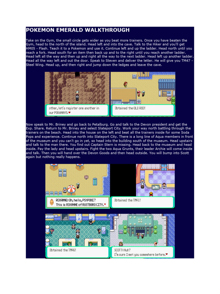 Part 2 POKEMON EMERALD WALKTHROUGH | PDF