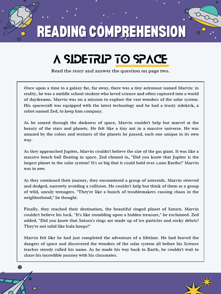 Reading Comprehension | PDF | Planets | Saturn