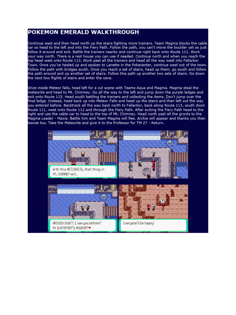 Pokemon Emerald Adventure Guide | PDF
