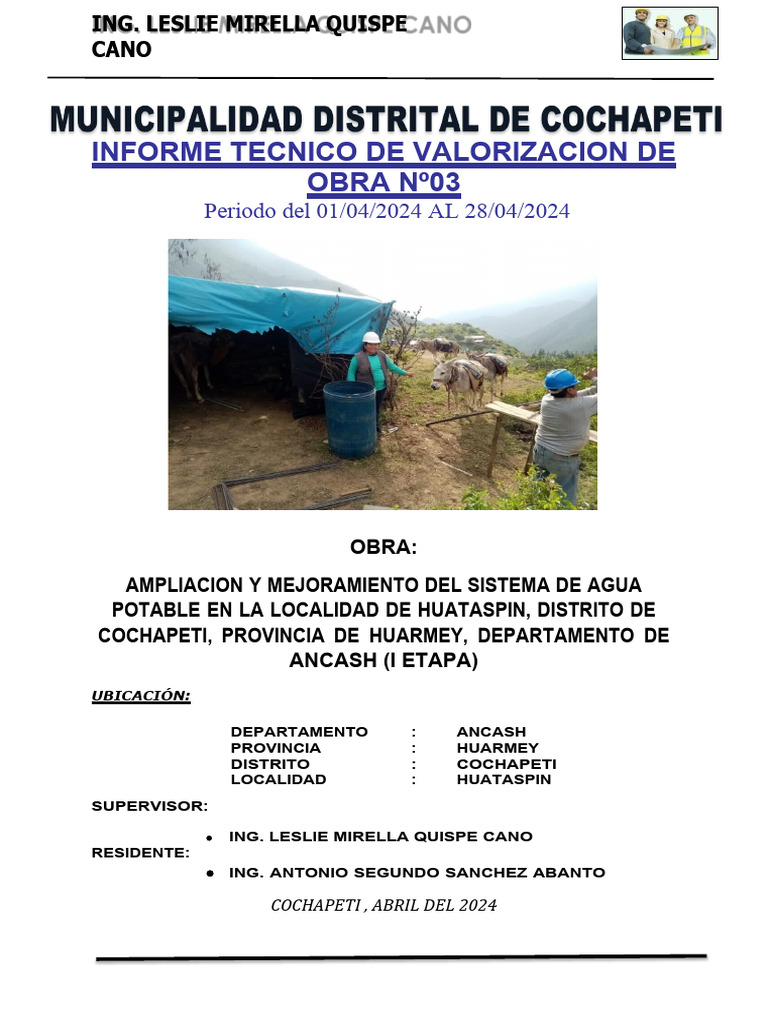 3.inf - Valo 03 - Abril - Conformidad Pago A La Empresa | PDF | Hormigón | Sector secundario de ...