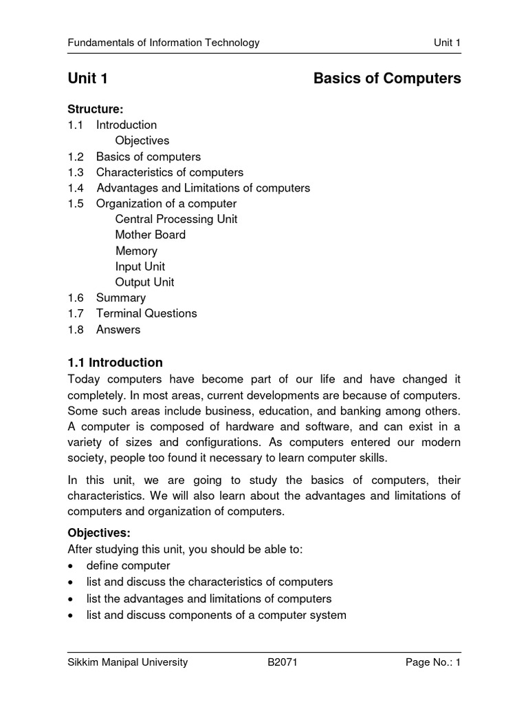SLM - Unit 01 | Download Free PDF | Computer Data Storage | Computer Monitor