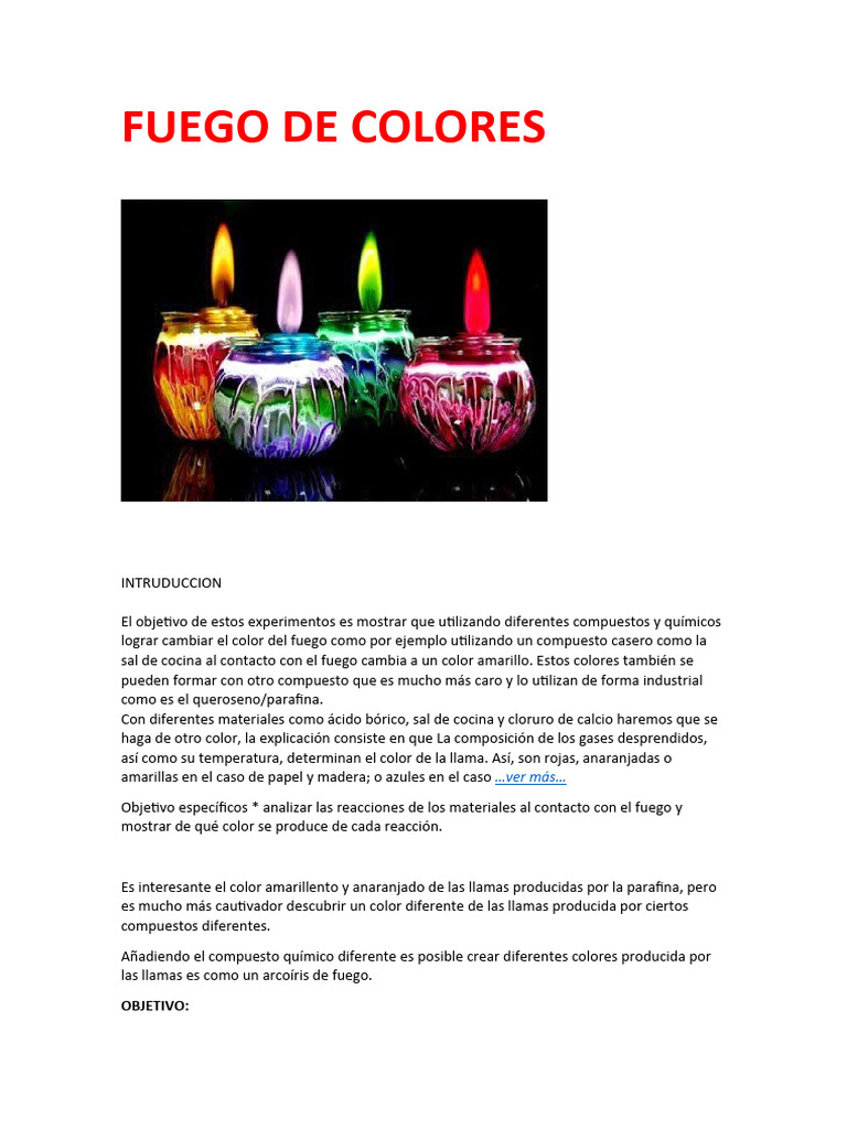 Fuego de Colores | PDF | Color | Sal (química)